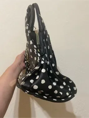Betsey Johnson | Bags | Betsey Johnson Polka Dot Bow Satchel Black ...